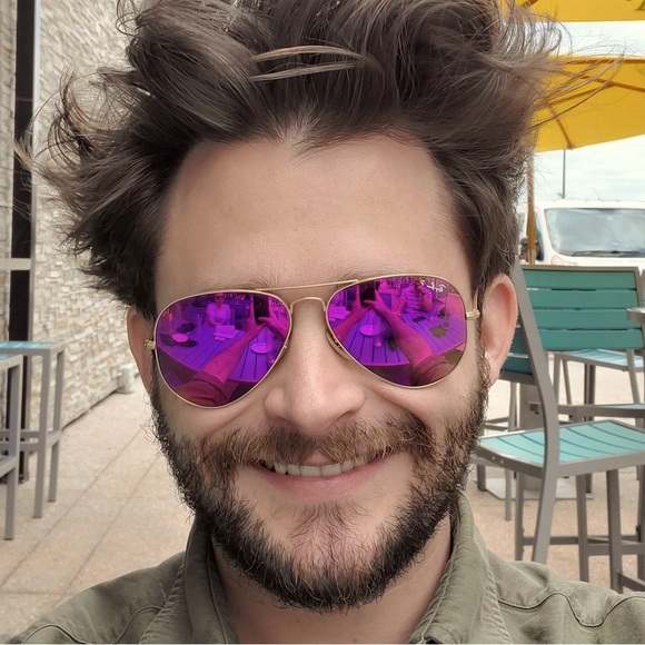 Ray-Ban | Accessories | Like New Bright Pink Mirrored Ray Ban Aviator ...